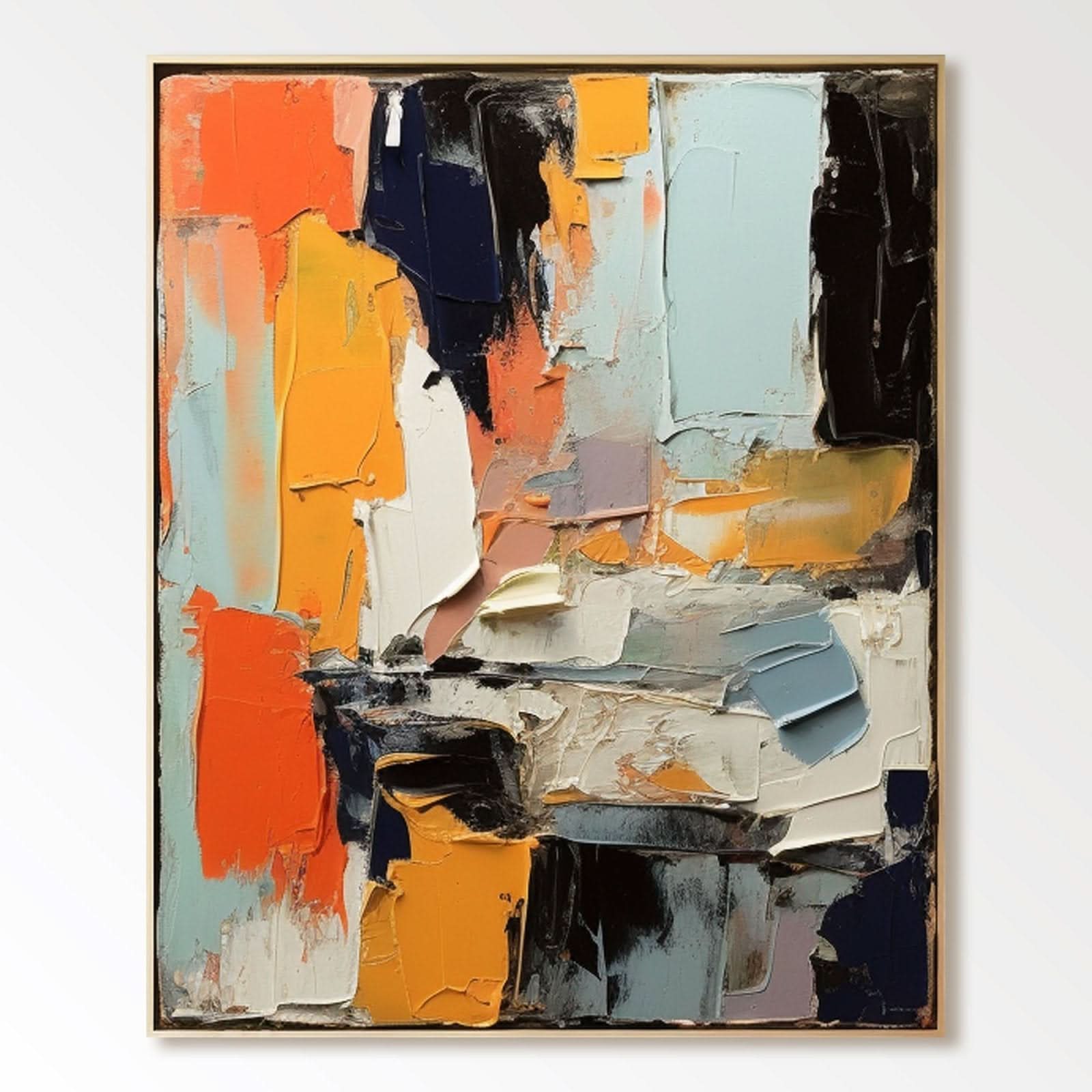 Abstract Plaster Painting "Vibrant Discord"